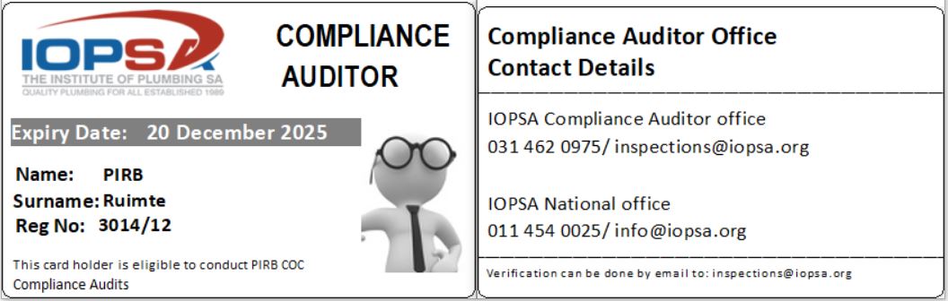 Support Audit - PIRB LMS